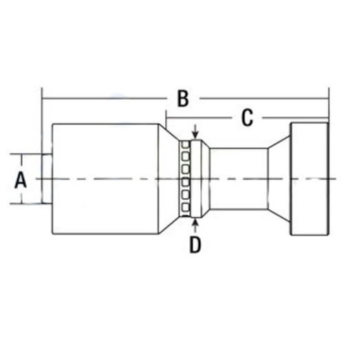 Grip Style Crimp-On Fitting CAT-12-12-W Caterpillar Straight Flange Head